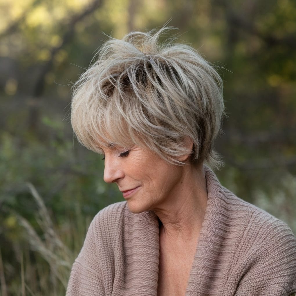 older lady pixie cut